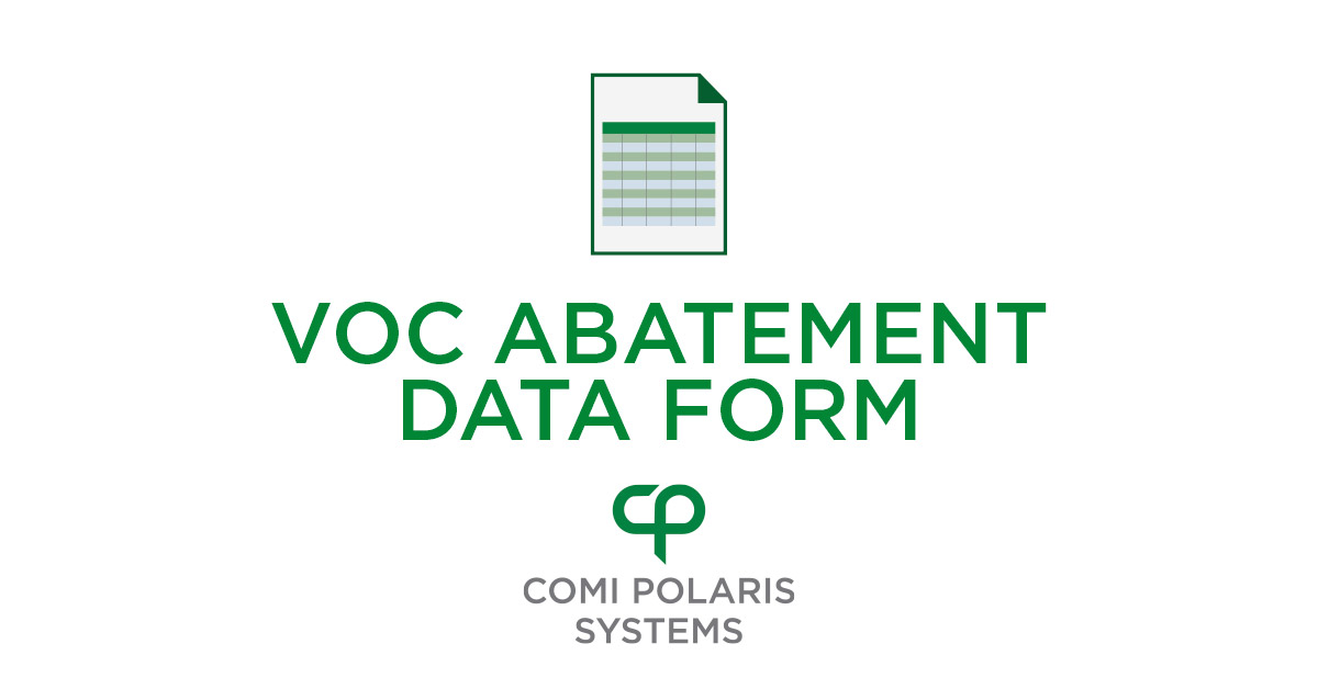 VOC Abatement From Gas Stream Data Sheet - Comi Polaris Systems